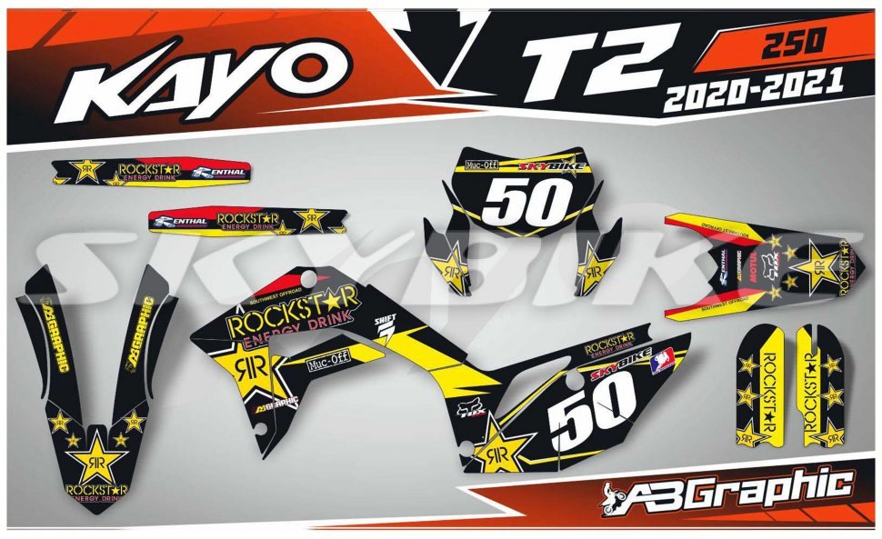 Наклейки на мотоцикл KAYO T2/T4 (172FMM, 2020-2021)